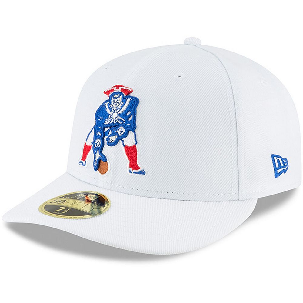 Men's New Era White New England Patriots Throwback Logo Omaha Low ...
