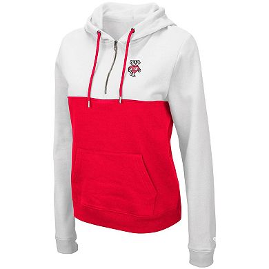 Women's Colosseum White/Red Wisconsin Badgers Aidan Lightweight Half ...