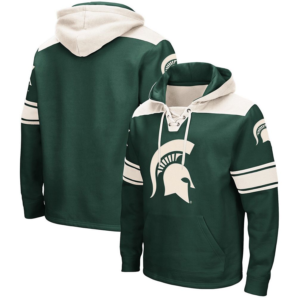 Men's Colosseum Green Michigan State Spartans 2.0 Lace-Up Pullover Hoodie
