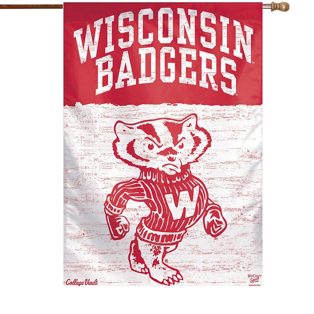 WinCraft Wisconsin Badgers 28" x 40" College Vault Single-Sided House ...