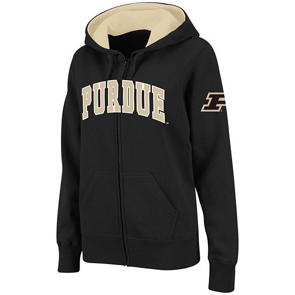 Women's Stadium Athletic Black Purdue Boilermakers Arched Name Full-Zip ...
