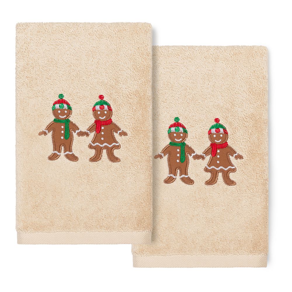 Linum Home Textiles Christmas 2-pack Gingerbread Embroidered Luxury ...