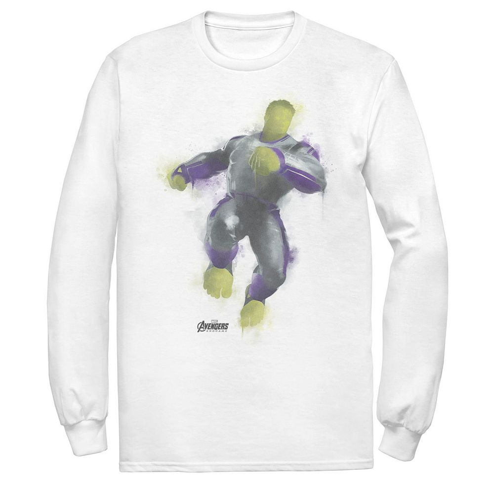 Men's Marvel Avengers Endgame Hulk Spray Paint Pose Long Sleeve Graphic Tee
