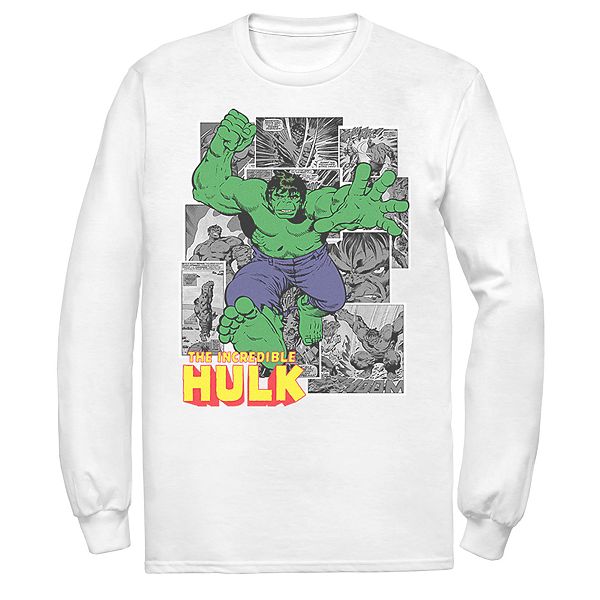 Men's Marvel Avengers The Incredible Hulk Comic Panel Portrait Graphic Tee