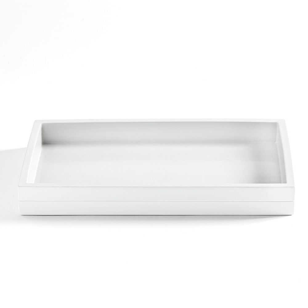 Cassadecor Lacquer Stripe White Tray