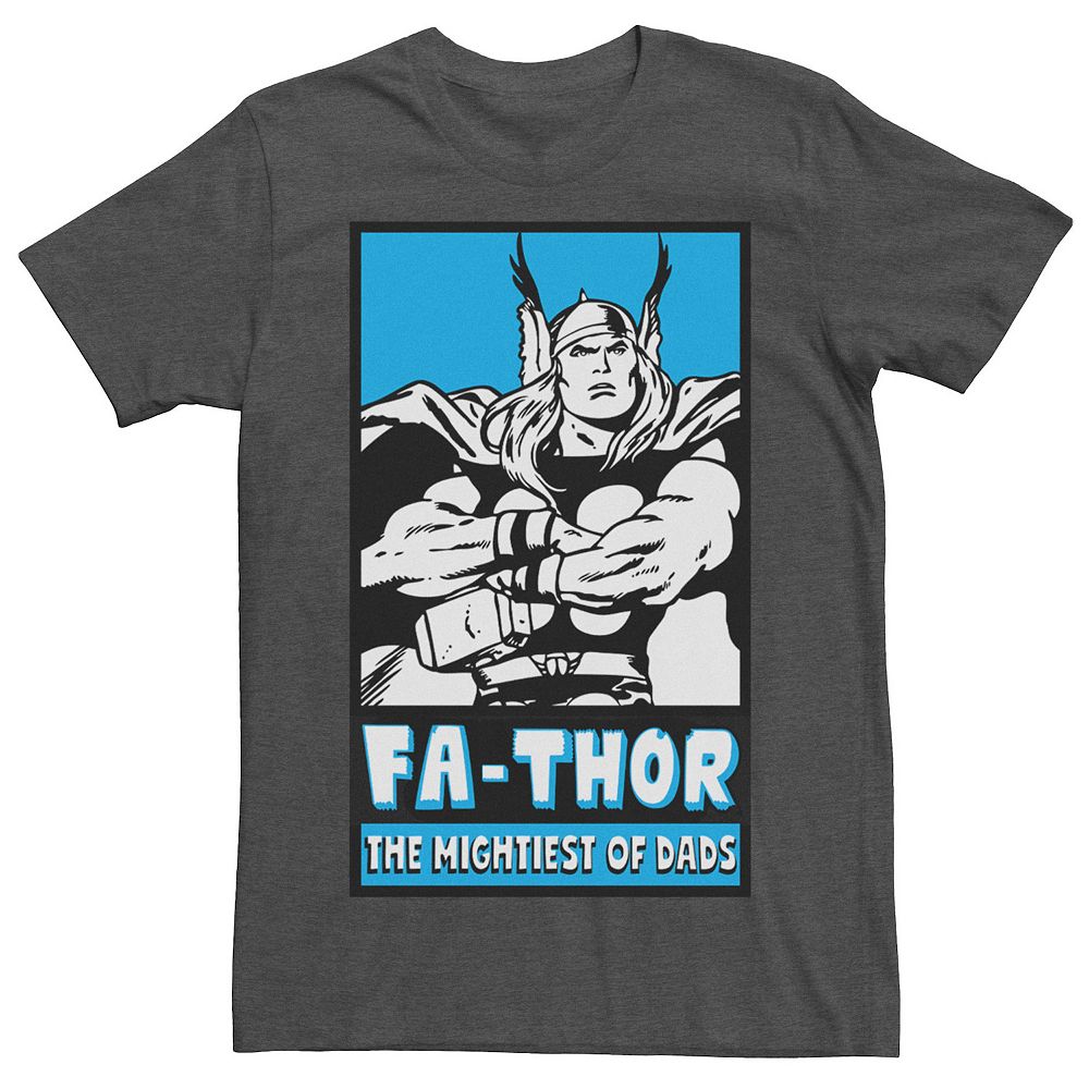 Men's Marvel Thor Mightiest Of Dads Retro Poster Father's Day Tee