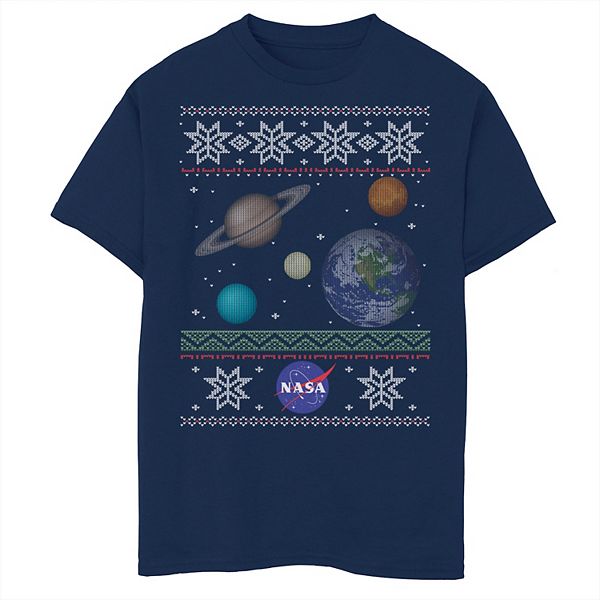 Boys 8-20 NASA Solar System Ugly Christmas Sweater Graphic Tee