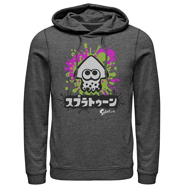 Men's Nintendo Splatoon Inkling Text Splatter Pullover Hoodie