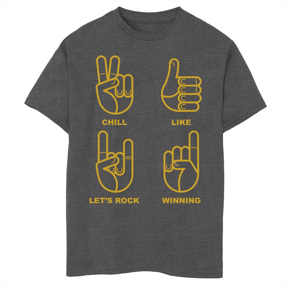 Boys 6-20 Cool Hand Signs Graphic Tee