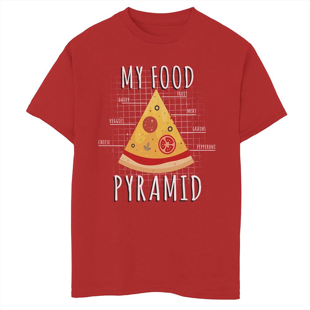 Boys 6-20 Pizza Food Pyramid Graphic Tee