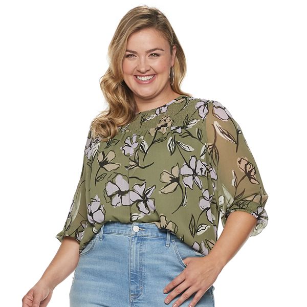 Plus Size EVRI™ Smocked Top