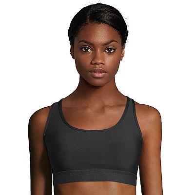 Hanes Solid Absolute Racerback Compression Sports Bra O9178