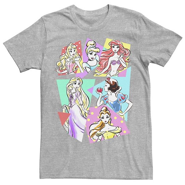 Men's Disney Princesses Neon Pop Art Sketch Tee