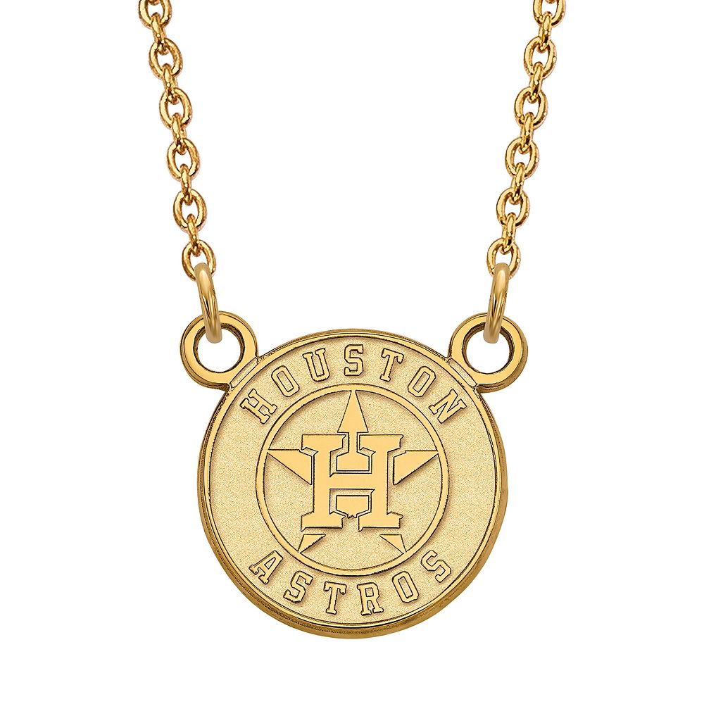 LogoArt Houston Astros 10k Gold Small Logo Pendant Necklace