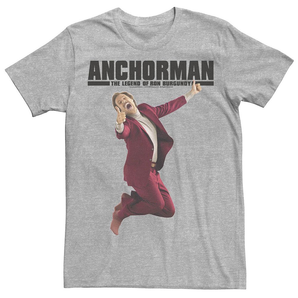 Men's Anchorman Ron Burgundy Jumping Portrait Tee