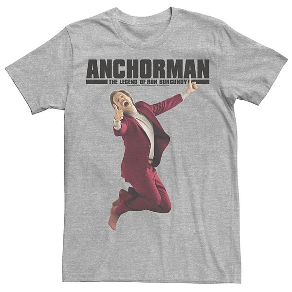 Men's Anchorman Ron Burgundy Jumping Portrait Tee