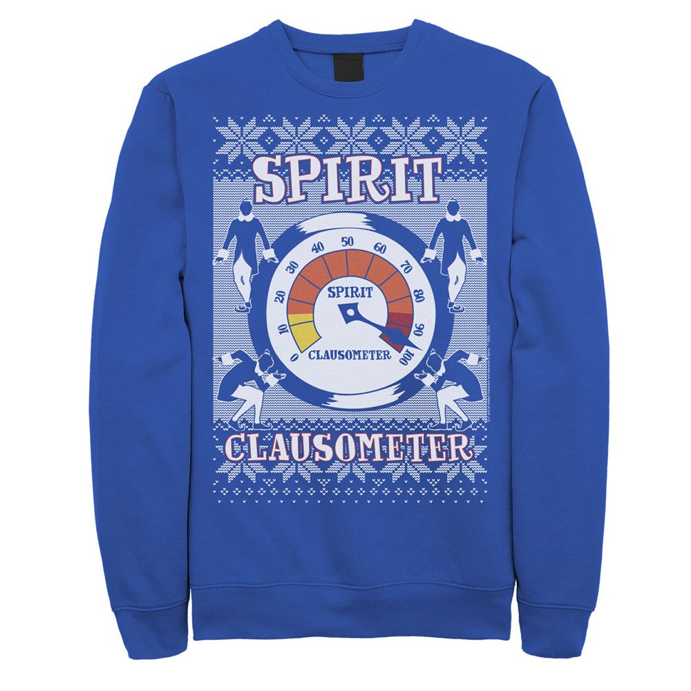 Men's Elf Spirit Clausometer Holiday Pattern Sweatshirt