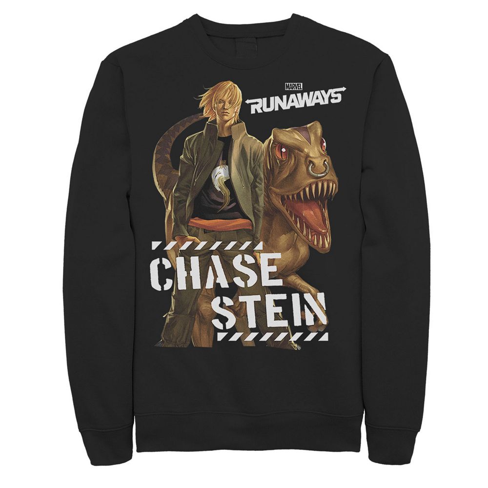 Men's Marvel Runaways Chase Stein Raptor Portrait Graphic Fleece Pullover