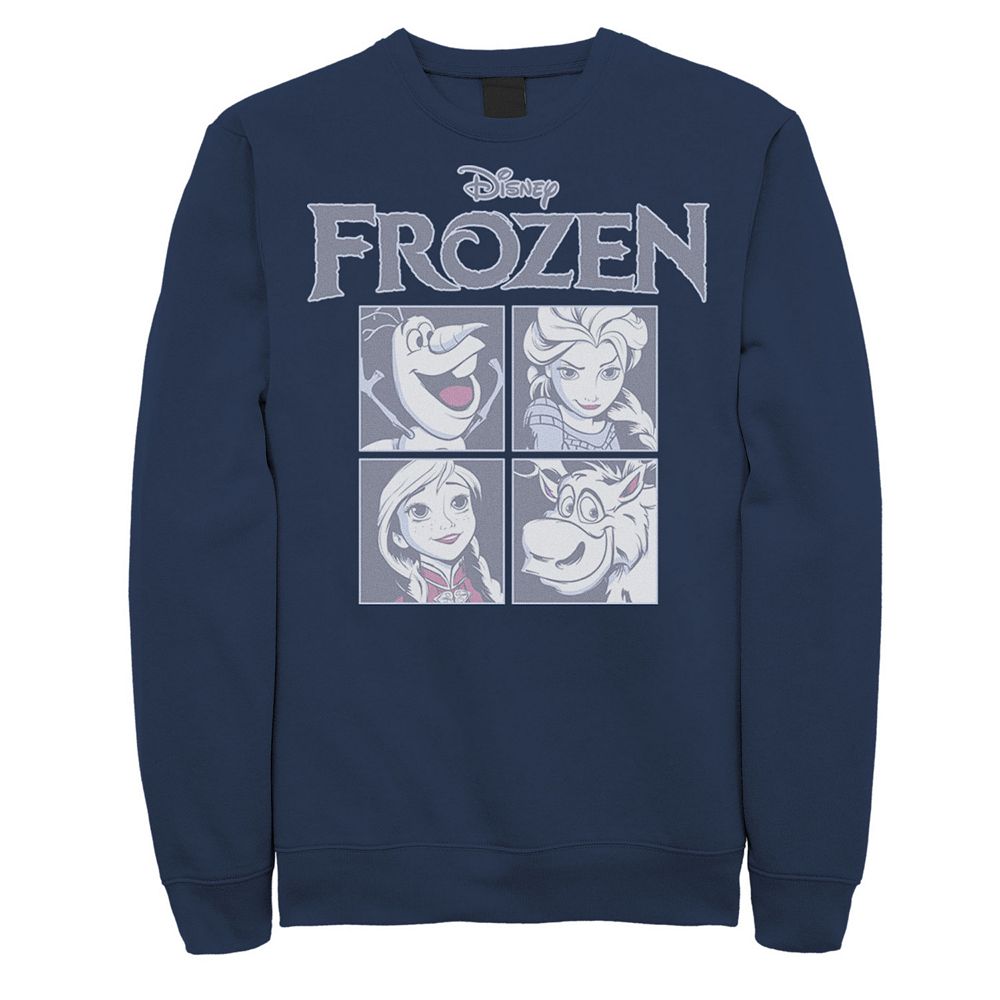 Disney's Frozen Blue Hue Character Portrait Grid Panels Men's Sweatshirt