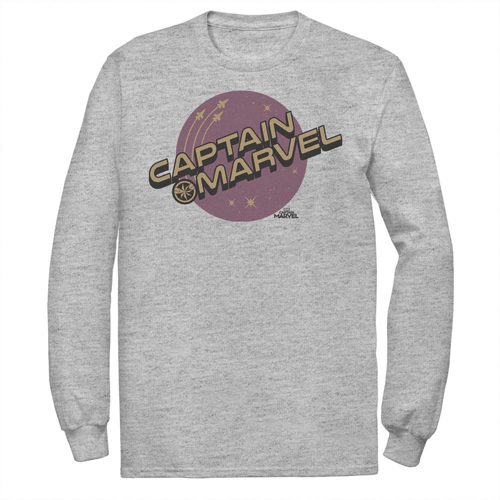 Men's Marvel Captain Marvel Pop Circle Logo Long Sleeve Graphic Tee