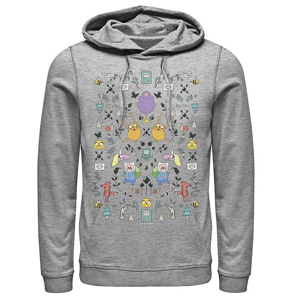Men's Adventure Time Character Icon Collage Hoodie