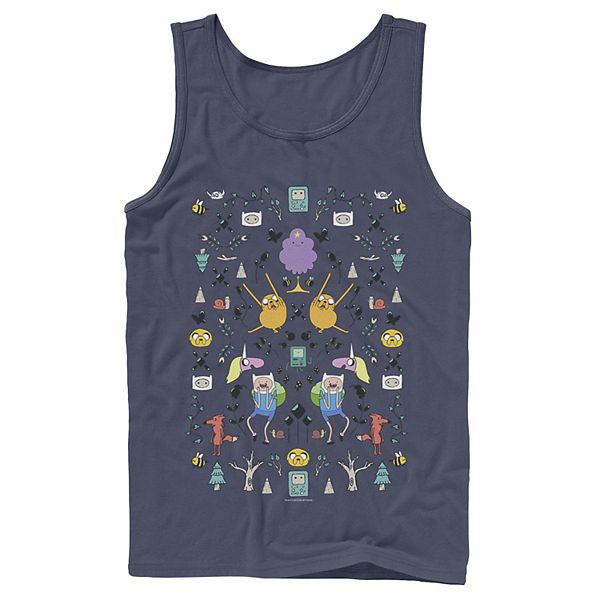 Men's Adventure Time Character Icon Collage Tank Top