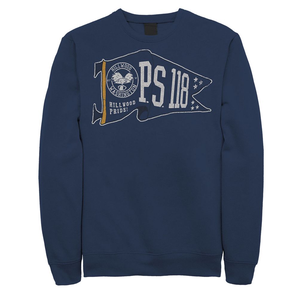 Men's Nickelodeon Hey Arnold PS 118 Waving Pennant Graphic Fleece Pullover