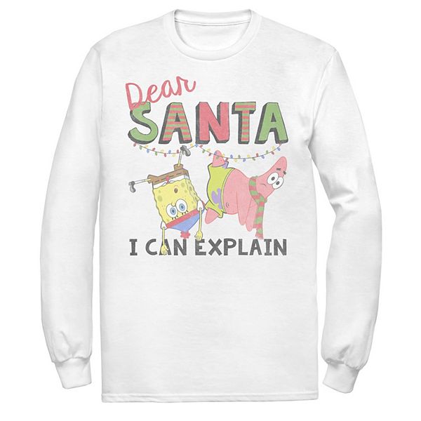 Men's Nickelodeon SpongeBob SquarePants Santa I Can Explain Long Sleeve ...