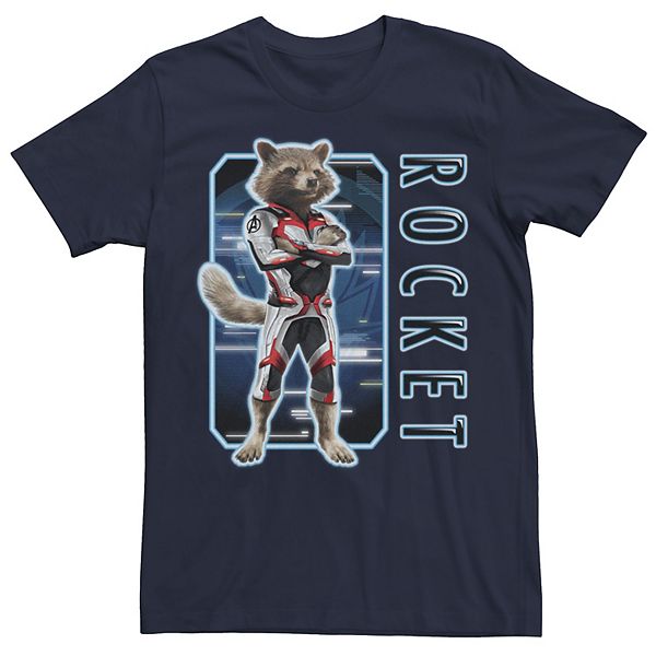 Men's Marvel Avengers Endgame Rocket Portrait Panel Graphic Tee