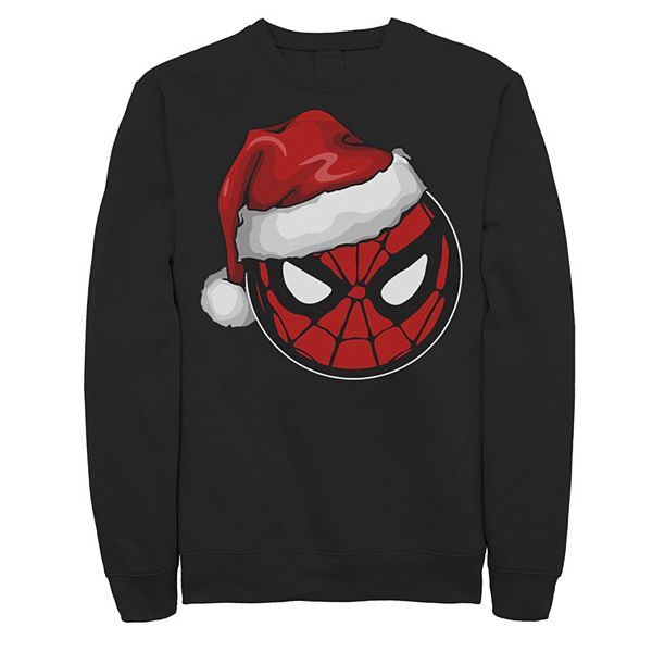 Men's Marvel Spider-Man Emblem Santa Hat Fleece