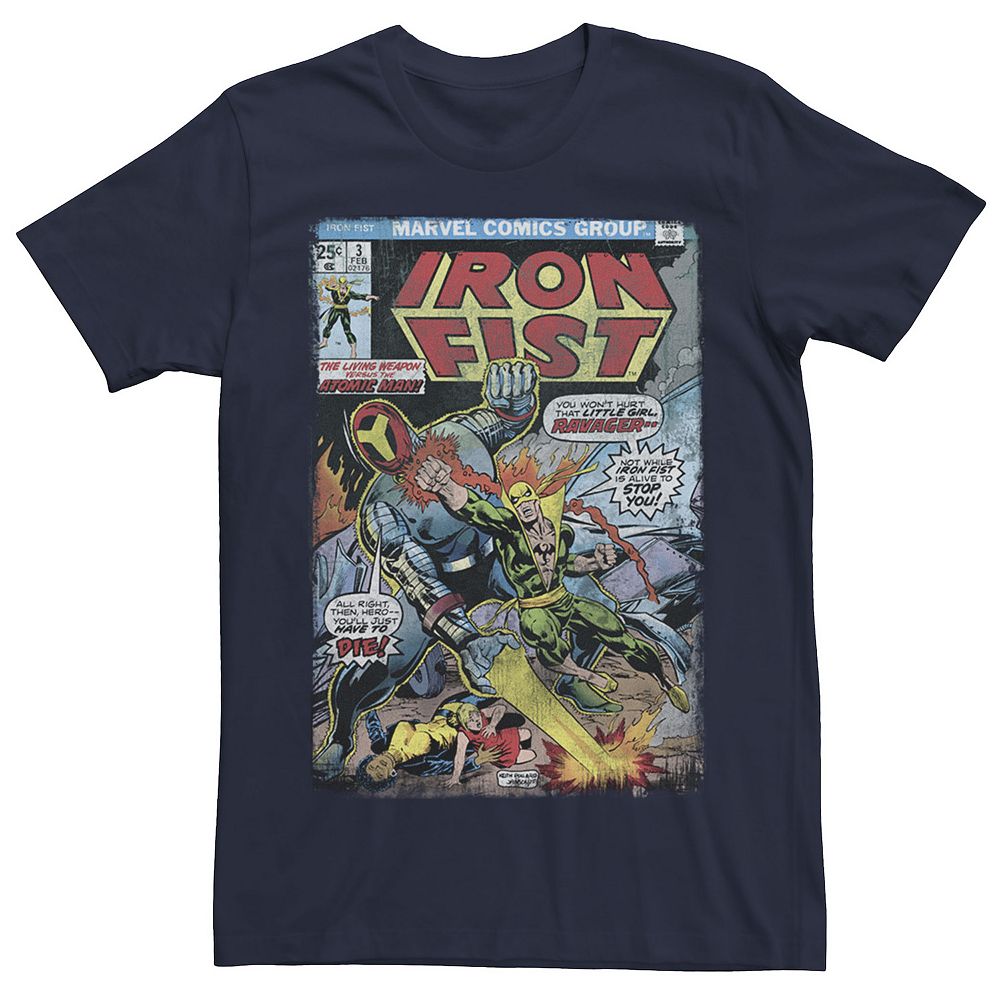 Men's Marvel Iron Fist vs Atomic Man Comic Tee