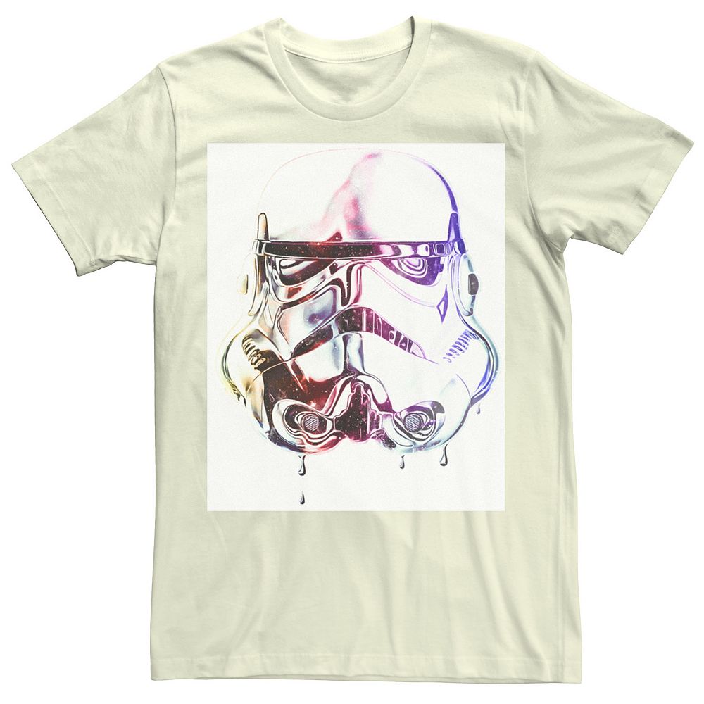 Men's Star Wars Stormtrooper Helmet Rainbow Drip Tee
