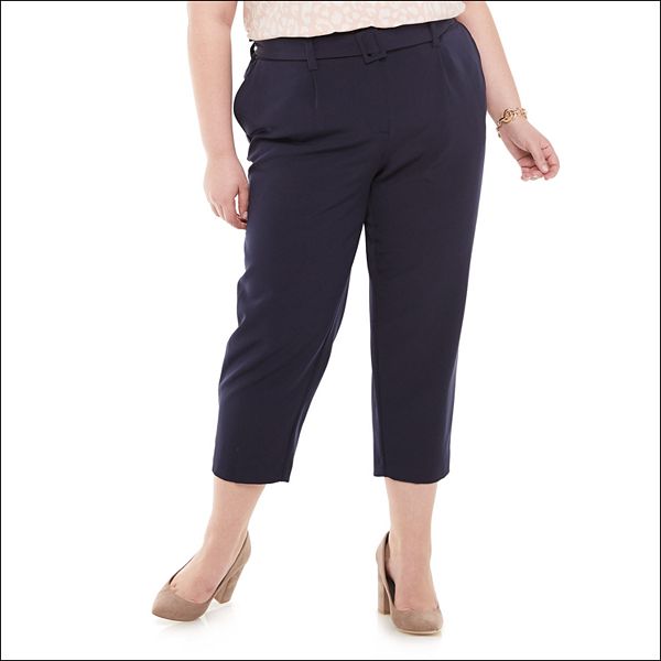 Plus Size EVRI™ Belted Fashion Capri Pants