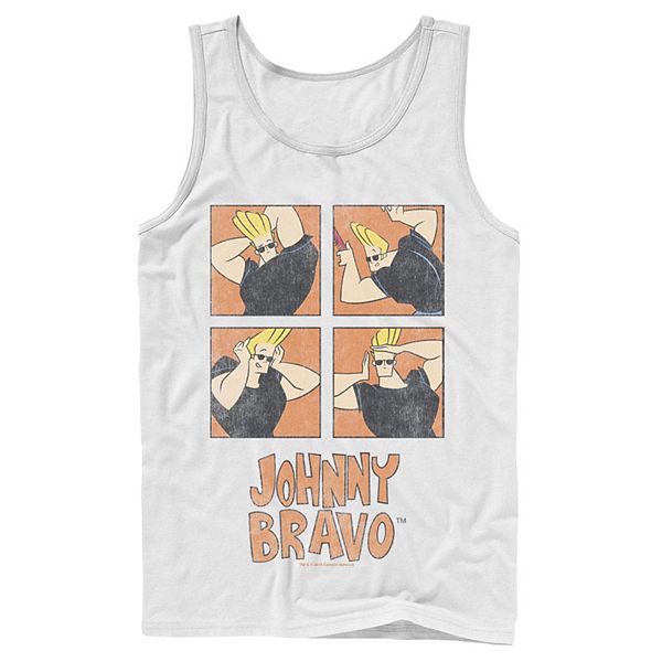 Men's Cartoon Network Johnny Bravo Box Up Hairdo Tank Top