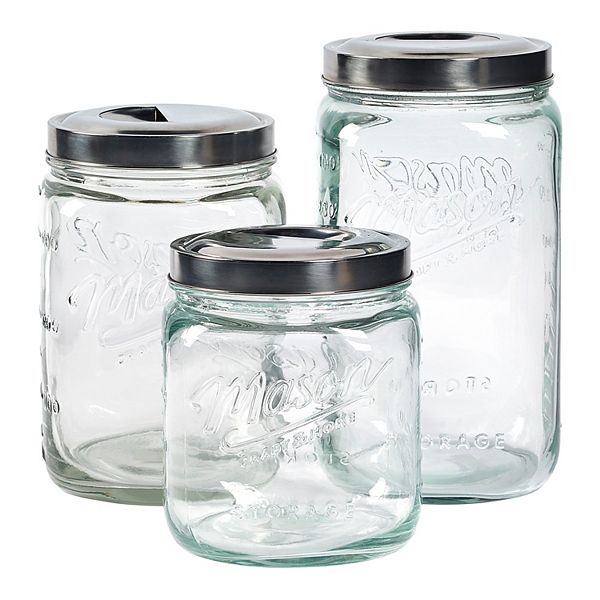 Mason Craft & More 3-pc. Mason Glass Jar Canister Set