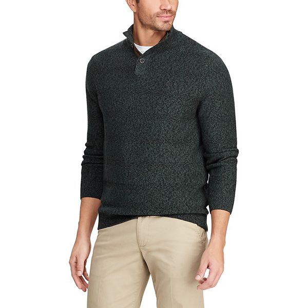 Men's Chaps Classic-Fit Button Mockneck Pullover Sweater