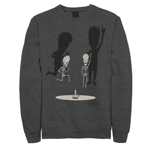 Men's Beavis and Butthead Skeletons Rocking Out Portrait Fleece
