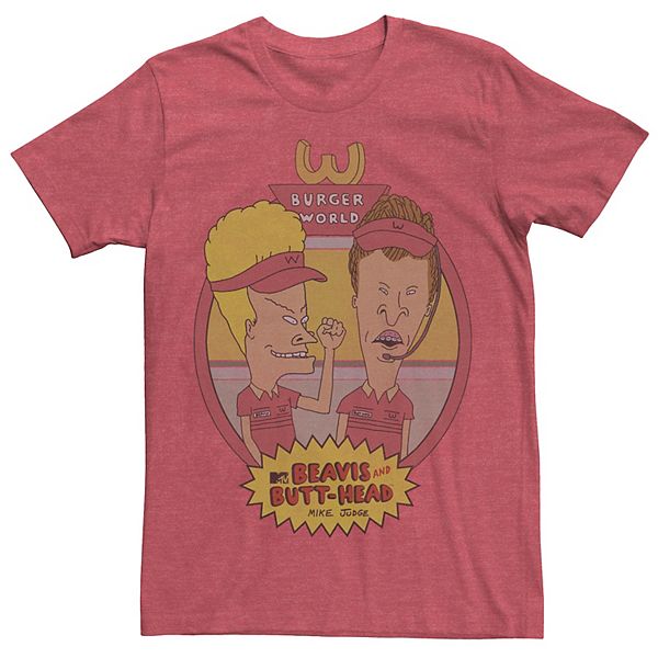 Men's Beavis and Butthead Burger World Uniforms Graphic Tee