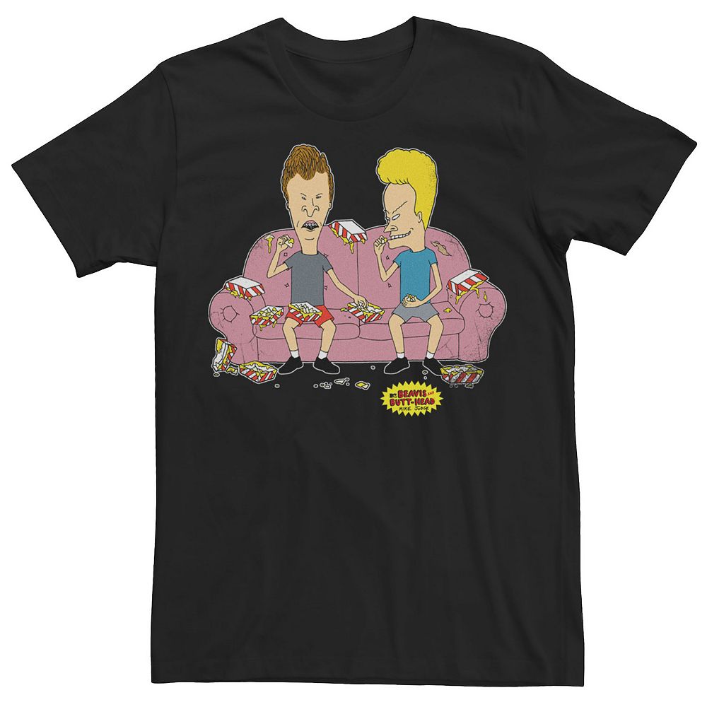 Men's Beavis And Butthead Couch Snack Mess Tee
