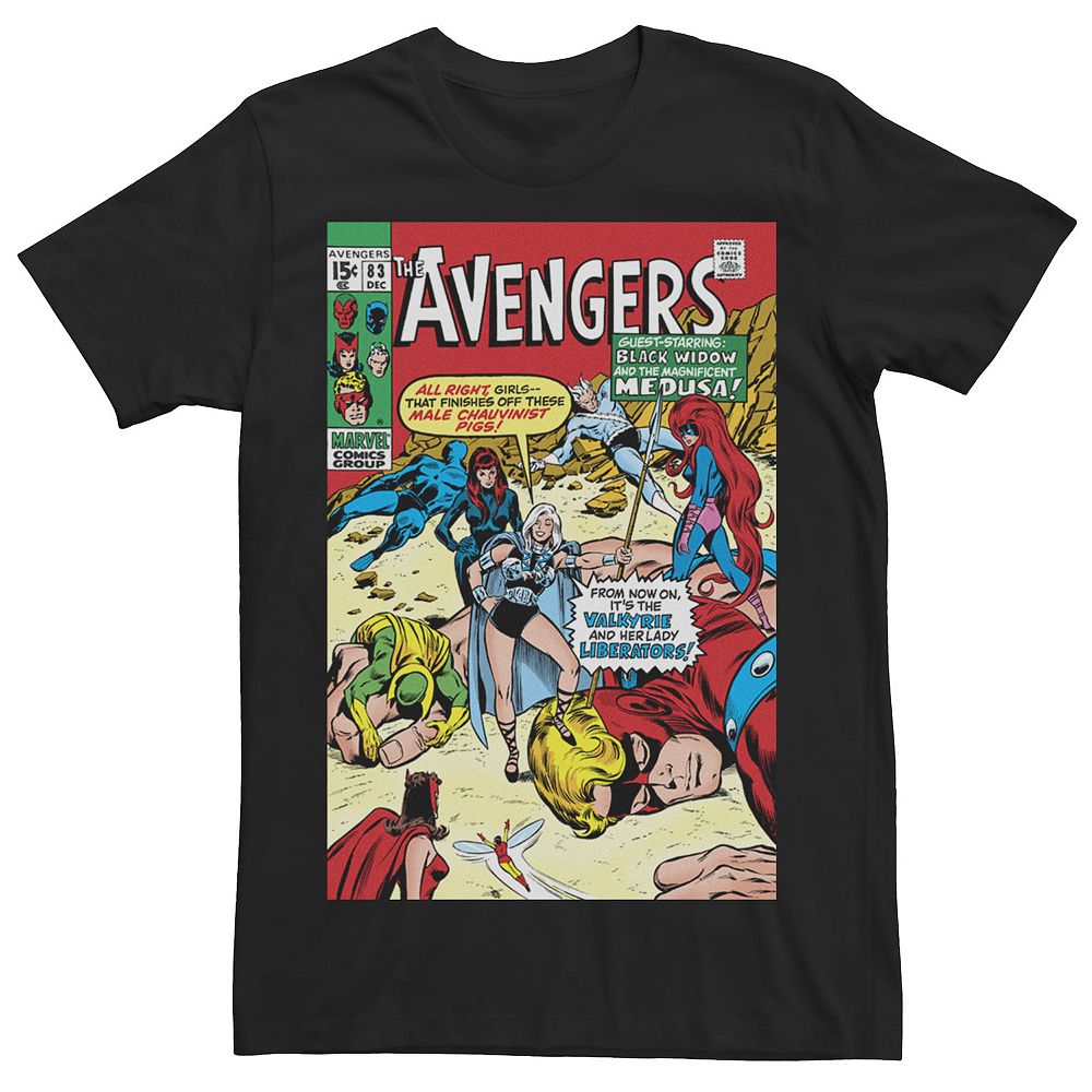 Men's Marvel Valkyrie And Her Lady Liberators Comic Cover Graphic Tee
