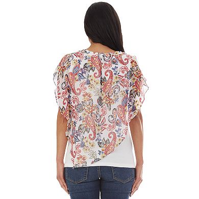 Women's Apt. 9® Print Split-Shoulder Top