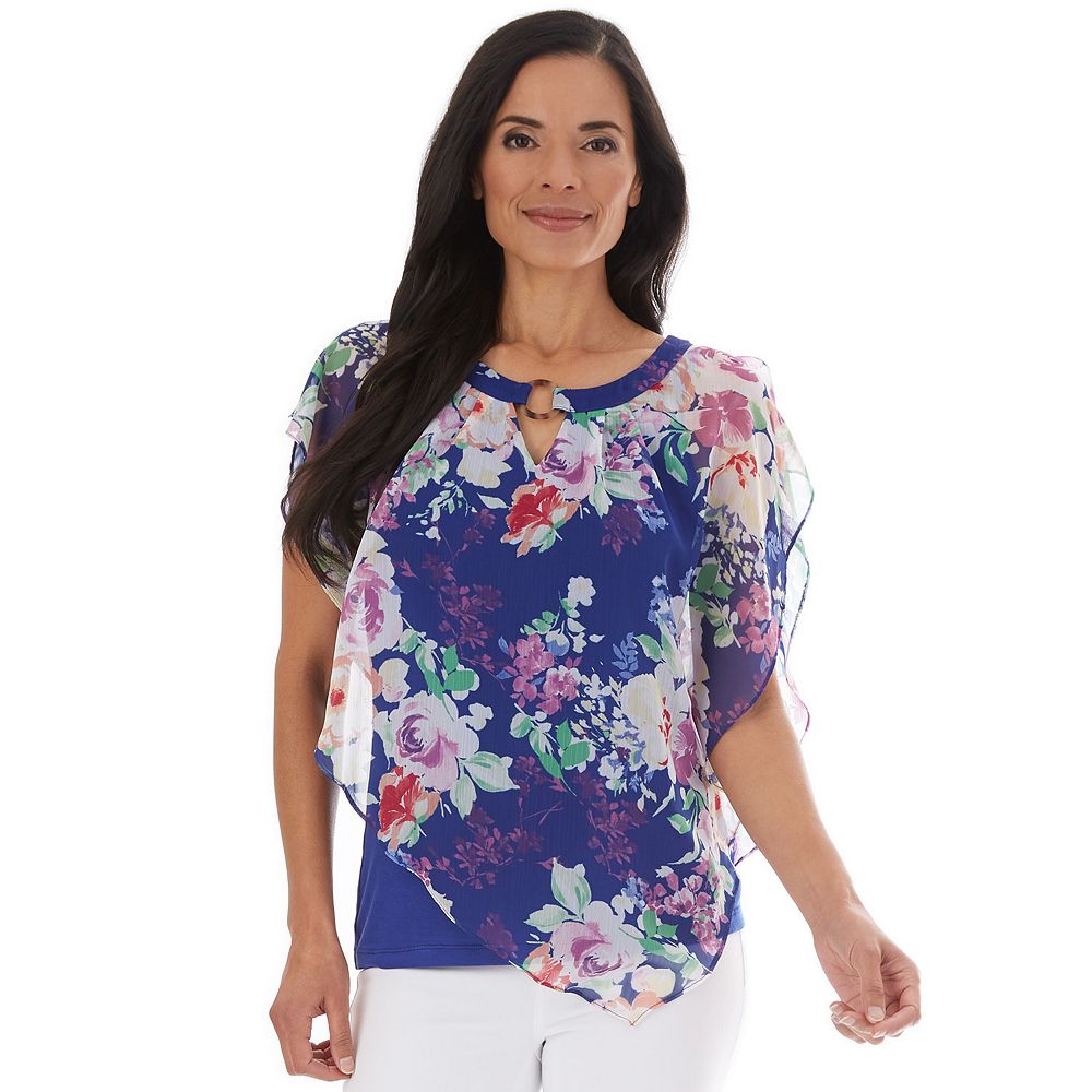 Women's Apt. 9® Print Split-Shoulder Top