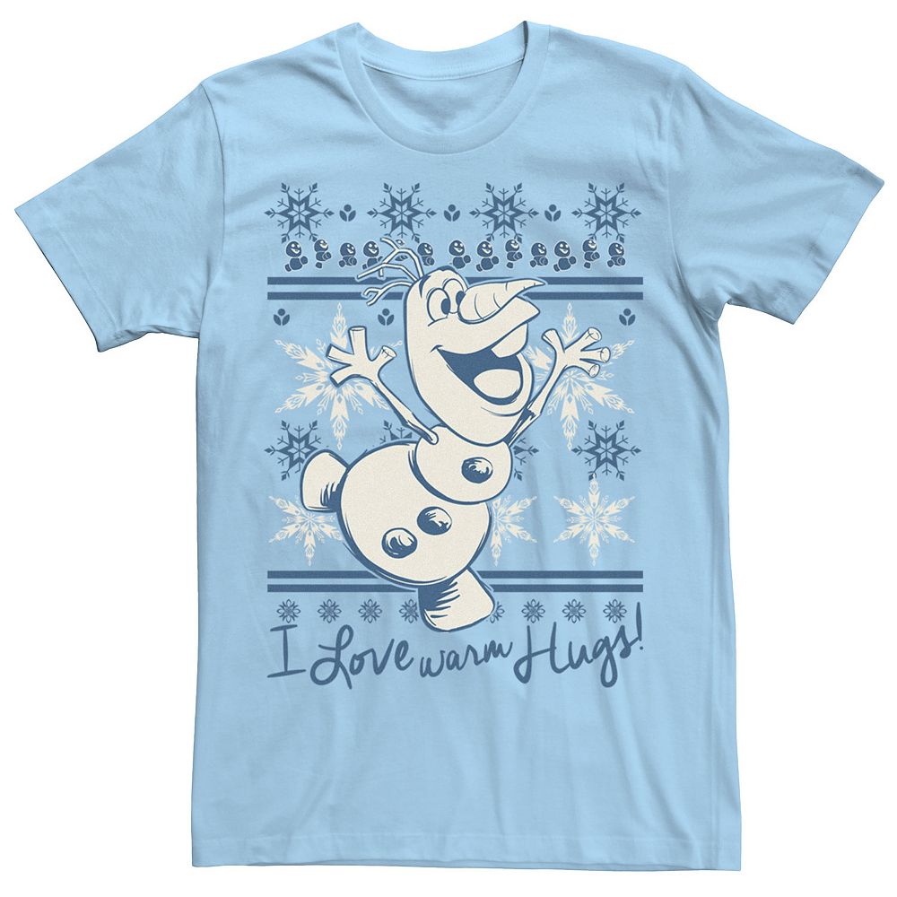 Disney's Frozen Olaf Men's I Love Warm Hugs Pattern Tee
