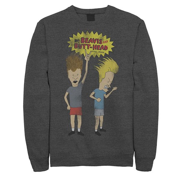 Men's Beavis and Butthead Rocking Out Logo Portrait Sweatshirt