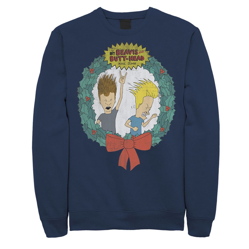 Men's Cartoon Network Beavis and Butthead Santa Reindeer Christmas ...