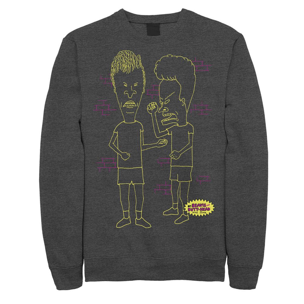 Men's Beavis & Butthead Neon Outline Sweatshirt