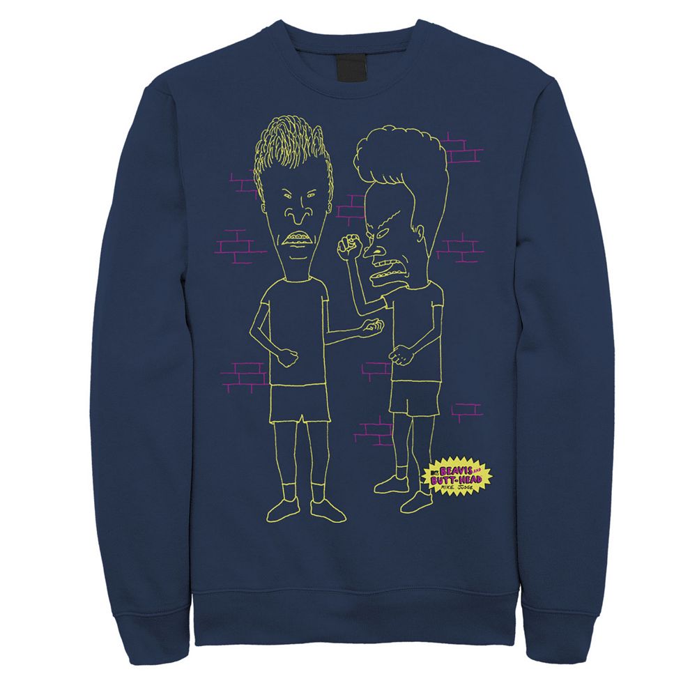 Men's Beavis & Butthead Neon Outline Sweatshirt