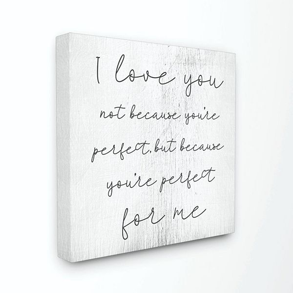 Stupell Home Decor Love's Not Perfect Canvas Wall Art