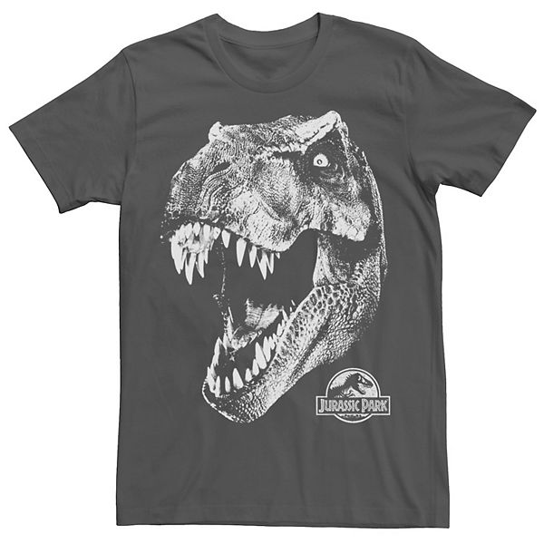 Men's Jurassic Park T-Rex White Head Roaring Tee