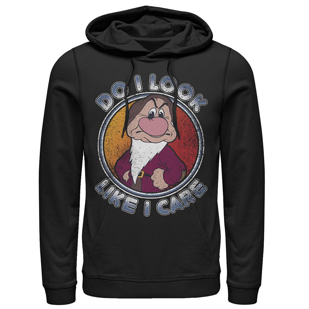 Disney's Snow White Grumpy Dwarf Men's Do I Look Like I Care Pullover ...